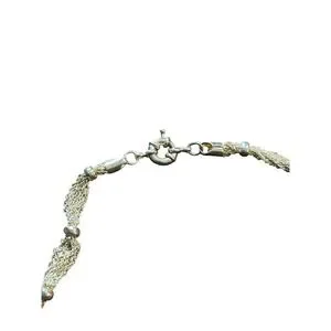 Jewelry | Woven Mesh Multi Strand Bead Accent Necklace Silver Tone ...